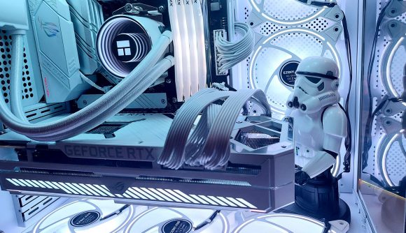This dazzling all-white gaming PC has a hidden Star Wars secret