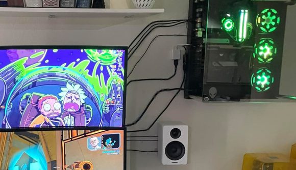 Wall-mounted everything is the key to this tidy gaming PC build