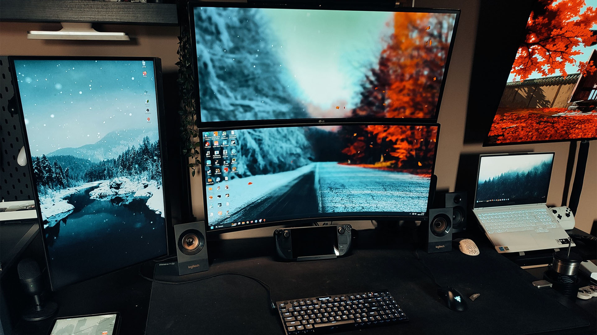 This multi-monitor gaming PC setup has all the screens